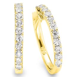Bruno Banani Damen Paar Creolen &raquo;Schmuck Geschenk Silber 925 Ohrschmuck Ohrringe&laquo; mit Zirkonia (synth.) gold 16mm, Silber 925 (Sterlingsilber)