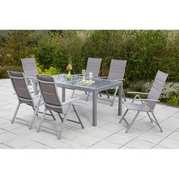 Merxx Garten-Essgruppe &raquo;Taviano&laquo; silber Obermaterial: 100% Polyester. F&uuml;llung: 100% Polyester Einheitsgr&ouml;&szlig;e