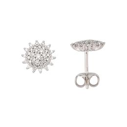 Firetti Damen Paar Ohrstecker &raquo;Schmuck Geschenk Gold 585 Ohrschmuck&laquo; mit Brillant - Krappenfassung wei&szlig; 0,32, 0,32 P2 = erkennbare Einschl&uuml;sse, 