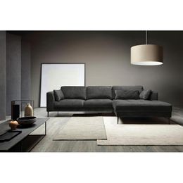 Trendmanufaktur Ecksofa &raquo;Luzi, wahlweise mit Schlaffunktion & Bettkasten., L-Form&laquo; Designsofa mit tollem Sitzkomfort, Metallf&uuml;&szlig;e schwarz, Breite 280 