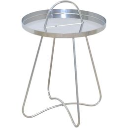 HOFMANN LIVING AND MORE Beistelltisch Metallplatte silber B/H/T: 40cm x 57cm x 40cm