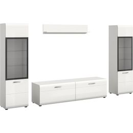 Home Affaire Wohnwand &raquo;FLORENZ, 4-teilige Wohn-Kombination, hochwertige MDF-Front&laquo; Set, Set, best. aus: 2 Vitrinen, 1 Lowboard, 1 Wandboard, 4 Stk. 