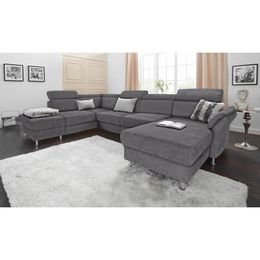 Sit & More sit&more Wohnlandschaft &raquo;Avignon U-Form&laquo; optional Schlaffunktion & Stauraum, inklusive Kopfteilverstellung grau Flachgewebe (90% Polyester, 10% 