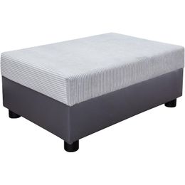 Collection AB Hocker &raquo;Parma, B: 98 cm&laquo; mit Federkern grau 100%Polyester B/H/T: 98cm x 42cm x 68cm, Cord Kunstleder SOFTLUX