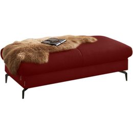 W.Schillig Polsterhocker F&uuml;&szlig;e in Schwarz pulverbeschrichtet rot Longlife Xtra-Leder Z59: Glattleder mit modischer Pr&auml;gung. Hautst&auml;rke 0, 9 - 1, 1 mm B