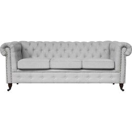 Home Affaire Chesterfield-Sofa &raquo;Aarburg&laquo; aufw&auml;ndige Knopfheftung und Ziern&auml;gel im Chesterfield-Design silber 100% Polyester B/H/T: 203cm x 77cm x 87cm