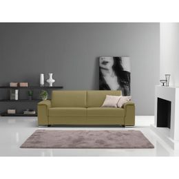 Egoitaliano 2,5-Sitzer &raquo;Cecilia, modern & elegant, erstklassiger Sitzkomfort, Breite 234cm&laquo; mit verchromten Metallf&uuml;&szlig;en gr&uuml;n Leder &raquo;BULL&laquo; (echtes Rindsleder). 