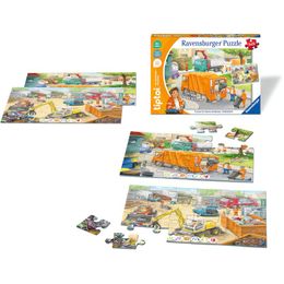 Ravensburger Puzzle &raquo;tiptoi Puzzle f&uuml;r kleine Entdecker: M&uuml;llabfuhr&laquo; (2 x 12 Teile) Made in Europe bunt Pappe Einheitsgr&ouml;&szlig;e