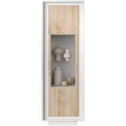 Home Affaire Vitrine &raquo;Sky, B/H 67/197 cm, Vitrinenschrank/Standvitrine/Glasvitrine, 1 T&uuml;r&laquo; Softclosing, Korpus & Front 22 mm stark, Rahmen-Optik beige