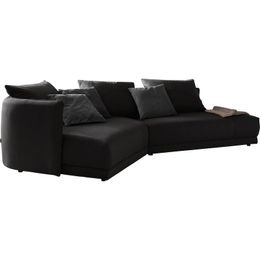 designwerk Ecksofa &raquo;New York L-Form, anmutendes Designsofa&laquo; mit moderner R&ung im R&uuml;cken schwarz 100% Polyester B/H/T: 333cm x 179cm, Flachgewebe, 
