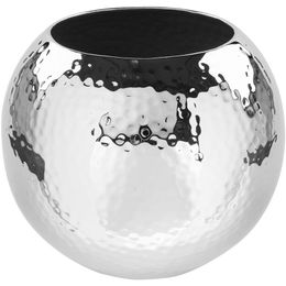 Fink Dekovase &raquo;MOON&laquo; Kugelvase, Tischvase aus Metall, mit geh&auml;mmerter Struktur, H&ouml;he 20 cm silber Eisen B/H/T: 20cm &Oslash; 25cm