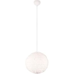 REALITY LEUCHTEN Pendelleuchte &raquo;FURRY, h&ouml;henverstellbare H&auml;ngelampe mit Pl&uuml;sch Lampenschirm &Oslash; 35cm&laquo; E27 1 Stk. warmwei&szlig; - kaltwei&szlig; exkl 1xE27 max 10W,