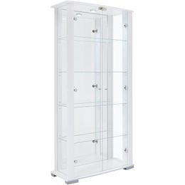 Fif M&ouml;bel fif m&ouml;bel Vitrine &raquo;STELLA&laquo; Standvitrine/Glasvitrine 2x Glast&uuml;r,perfekt f&uuml;r Sammler,Sammlervitrine wei&szlig; Holzwerkstoff, Sicherheitsglas ESG Wei&szlig;/