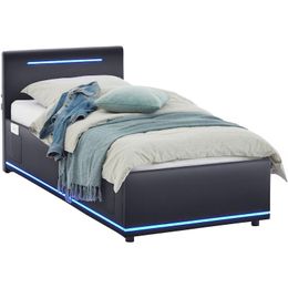 Meise M&ouml;bel meise.m&ouml;bel Polsterbett &raquo;CIRCLE inkl. LED-Beleuchtung & USB-Anschluss, wahlweise mit Bettkasten&laquo; erh&auml;ltlich in den Breiten 90cm, 120cm & 140cm 