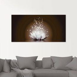 Artland Glasbild &raquo;Magie der Lotus-Blume&laquo; Blumen 1 Stk. tlg. braun B/H/T: 50cm x 50cm, Glasbild Blumen, 1 Stk.