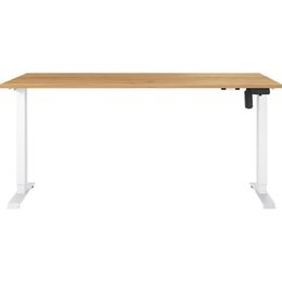 Germania Schreibtisch &raquo;Boras&laquo; Breite 120/140/160/180 cm, Metallgestell, elektrisch h&ouml;henverstellbar B/H/T: 180cm x 120cm x 80cm, Gestellfarbe Wei&szlig;