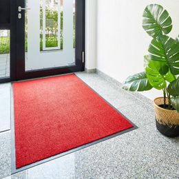 OTTO home Fu&szlig;matte &raquo;Emil, Made in Netherlands&laquo; rechteckig 6 mm H&ouml;he Schmutzfangmatte, Uni Farben, rutschhemmend, waschbar (Handw&auml;sche) rot Polyamid B 