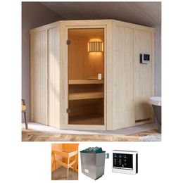 Karibu Sauna &raquo;Bodo&laquo; Ofen 9 KW externe Strg easy beige Saunaofen, externe Steuerung, 9 kW