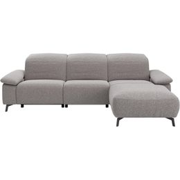 Musterring Ecksofa &raquo;MR 370, intelligenter Komfort im modernen Design&laquo; Optionale Relaxfunktion, flexible Kopfteile & klappbare Armlehnen grau 100% Polyester B/H/T