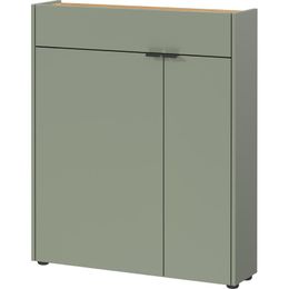 Germania Schuhschrank &raquo;Ameca&laquo; 1 Stk. tlg. gr&uuml;n Holzwerkstoff Taupegr&uuml;n, B/H/T: 83cm x 99cm x 22cm, Schubladen: 1 Stk. T&uuml;ren: 2 Stk.