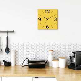 Artland Wanduhr &raquo;Uni Trendfarben&laquo; wahlweise mit Quarz- oder Funkuhrwerk, lautlos ohne Tickger&auml;usche gelb B/H/T: 30cm x 30cm x 0,3cm, Quarzuhr, 4 Ziffern