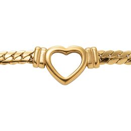 Firetti Damen Kette mit Anh&auml;nger &raquo;Schmuck Geschenk Edelstahl Halsschmuck Halskette Panzerkette Herz&laquo; Made in Germany gold Edelstahl, L: 45 B: 5mm