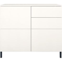 borchardt M&ouml;bel borchardt M&ouml;bel Kommode &raquo;Haama, Sideboard mit Metallf&uuml;&szlig;en, Push-to-open-Technik, Breite 93 cm&laquo; Kommode, 3 T&uuml;ren, 2 Schubk&auml;sten, Breite 93 cm wei&szlig; 