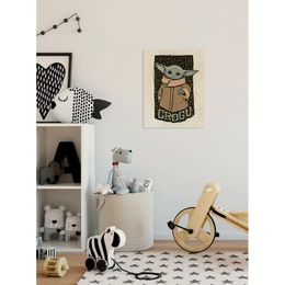 Komar Leinwandbild &raquo;Star Wars The Mandalorian Grogu Lino-Cut&laquo; Disney 1 Stk. tlg. 30 x 40 cm (Breite x H&ouml;he) - Kinderzimmer, Dekoration beige Vlies Disney, 1