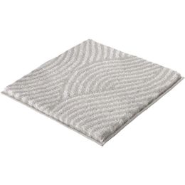 Kleine Wolke Badematte &raquo;Calma, Badvorleger, Badezimmer Teppich&laquo; H&ouml;he 30 mm rutschhemmend beschichtet fu&szlig;bodenheizungsgeeignet Badteppich, Wellen Design grau 
