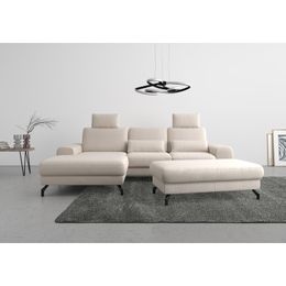 Sit & More sit&more Ecksofa &raquo;Cinturo L-Form&laquo; inklusive Sitztiefenverstellung und Federkern, Sitzh&ouml;he 45 cm grau B/H/T: 283cm x 88cm x 175cm, Luxus-Microfaser 