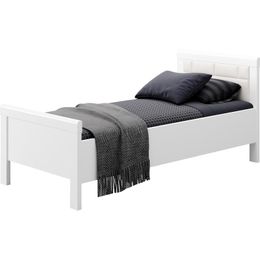 Priess Einzelbett &raquo;Arnsberg&laquo; Komforth&ouml;he mit gepolstertem Kopfteil wei&szlig; Liegefl&auml;che L&auml;nge B: 200cm x 100cm, H&ouml;he Bettseite: 49cm, ohne Matratze