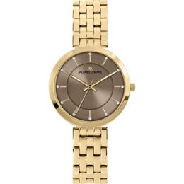 Jacques Lemans Damen Quarzuhr &raquo;Milano&laquo; Armbanduhr, Damenuhr, Edelstahlarmband, analog gold Einheitsgr&ouml;&szlig;e