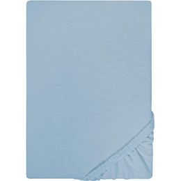 Biberna Spannbettlaken &raquo;Leila&laquo; Bettlaken aus 100% Baumwolle, f&uuml;r Matratzenh&ouml;hen bis 22 cm blau Jersey, Obermaterial: 100% Baumwolle B/L: 200cm, 1 Stk., Jersey