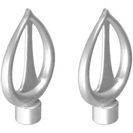 Liedeco Gardinenstangen-Endst&uuml;ck &raquo;Flamme&laquo; f&uuml;r Gardinenstangen &Oslash; 16 mm silber 2 Stk.