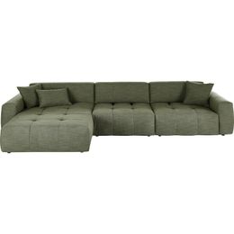 3C Candy Ecksofa &raquo;Yoshy mit Komfortfunktionen, modern und bequem, L-Form&laquo; Zwei verschiedene Sitztiefen durch verstellbare R&uuml;ckenlehne gr&uuml;n 100% 