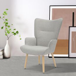 Inosign Relaxsessel &raquo;KEADY, Hochlehnsessel, TV-Sessel,&laquo; Relaxsessel, Ohrensessel mit stabilem Echtholzgestell grau Metallgestell, Holzrahmen, 