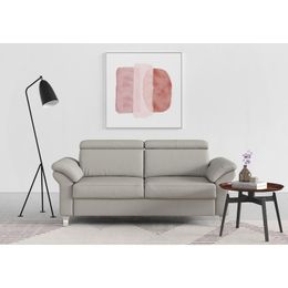 Sit & More sit&more 2,5-Sitzer &raquo;Arngast&laquo; inklusive Federkern und Kopfteilverstellung grau B/H/T: 186cm x 84cm x 93cm, NaturLEDER , R&uuml;cken echtes Leder