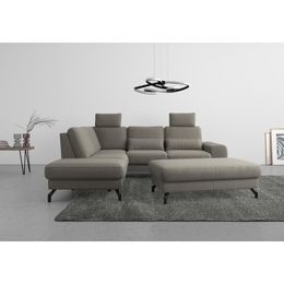 Sit & More sit&more Ecksofa &raquo;Cinturo L-Form&laquo; inklusive Sitztiefenverstellung und Federkern, Sitzh&ouml;he 45 cm braun B/H/T: 260cm x 88cm x 226cm, Luxus-Microfaser 