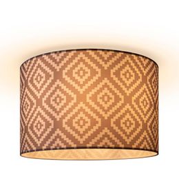 Paco Home Deckenleuchte &raquo;Hugo Stella&laquo; E27 Stoff Lampenschirm Vintage Wohnzimmerlampe Rund Retro Design Textil wei&szlig; &Oslash; 45,5cm H: 29,5cm