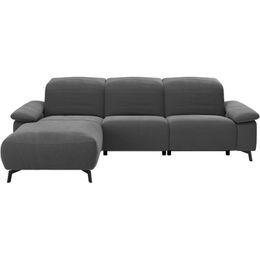 Musterring Ecksofa &raquo;MR 370, intelligenter Komfort im modernen Design&laquo; Optionale Relaxfunktion, flexible Kopfteile & klappbare Armlehnen grau 94% Polyester, 6% 