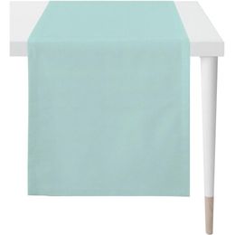 Apelt Tischl&auml;ufer &raquo;3900 Uni / OUTDOOR, Sommerdeko, Sommer&laquo; mit Fleckschutz blau Polyacryl B/L: 48cm x 140cm, 1 Stk., rechteckig