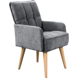 exxpo - sofa fashion Armlehnstuhl &raquo;Latte&laquo; () grau B/H/T: 58cm x 94cm x 69cm, Chenilleoptik