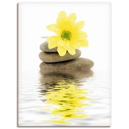 Artland Wandbild &raquo;Zen Spa Steine mit Blumen II&laquo; Zen 1 Stk. tlg. als Leinwandbild, Poster in verschied. Gr&ouml;&szlig;en gelb B/H/T: 60cm x 80cm, Leinwandbild Zen 
