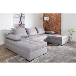 Collection AB Wohnlandschaft &raquo;Josy U-Form, B: 269 cm&laquo; Schlaffunktion & Bettkasten, Federkern grau 100%Polyester B/H/T: 269cm x 41cm x 161cm, 