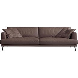 Egoitaliano 2,5-Sitzer &raquo;Sophia, Designsofa mit extrakomfortablem Sitzkomfort, Breite 214cm&laquo; Daunenfederung, inkl. 2 Kissen braun Leder BULL (Echtes Rindsleder). 