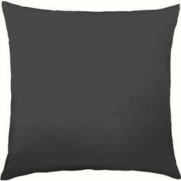 Kaeppel Kissenbezug &raquo;Uni Mako-Satin, 100% Baumwolle&laquo; Kissenh&uuml;lle in vielen sch&ouml;nen Farbt&ouml;nen mit Rei&szlig;verschluss grau Baumwolle, Obermaterial: 100% Baumwolle B