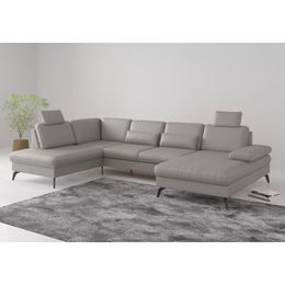 Sit & More sit&more Wohnlandschaft &raquo;Morris Jubi&laquo; wahlweise mit Armteilverstellung, Schlaffunktion & Bettkasten grau B/H/T: 335cm x 82cm x 212cm, NaturLEDER , 