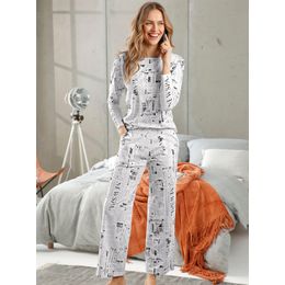 w&auml;schepur w&auml;schepur Damen Schlafanzug, Wei&szlig;, Gr. 36/38, Pyjamas, Material: Baumwolle