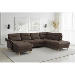 Sit & More sit&more Wohnlandschaft &raquo;Pamela U-Form, B: 292 cm, optional Schlaffunktion & Armteilverstellung&laquo; mit Federkern braun 100% Polyester B/H/T: 292cm x 