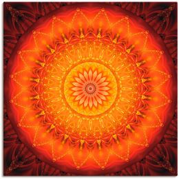 Artland Wandbild &raquo;Mandala Energie 1&laquo; Muster 1 Stk. tlg. als Leinwandbild, Poster in verschied. Gr&ouml;&szlig;en orange Leinwand B/H/T: 30cm x 30cm, Leinwandbild Muster 